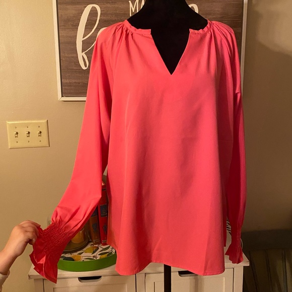 Tops | 92 Pink Peasant Blouse | Poshmark